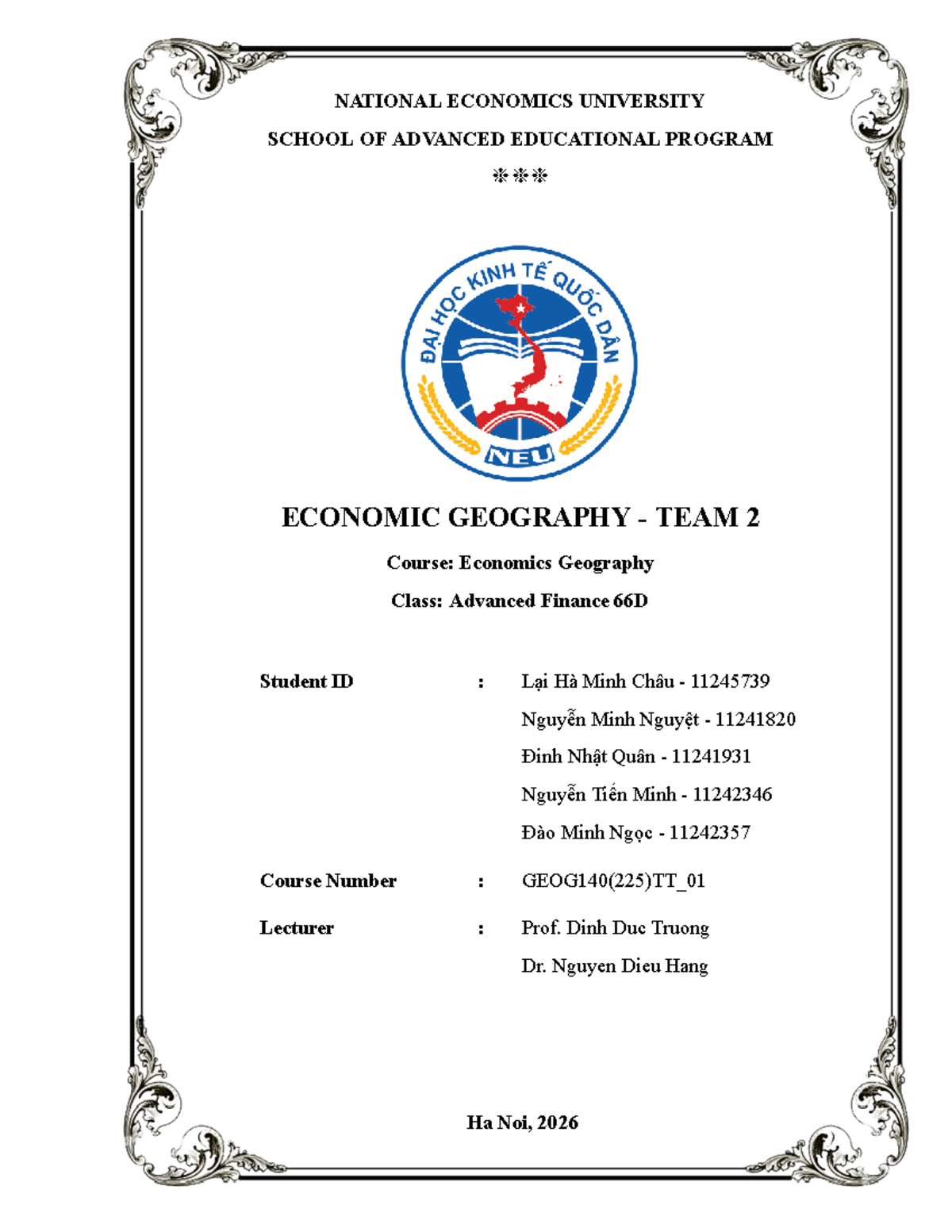 GEOG140(225)TT_01: Economic Geography of Electricity in Vietnam - Studocu