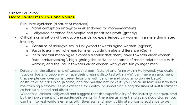 Sunset Boulevard (Film Analysis) - Themes of Cynicism and Exploitation ...