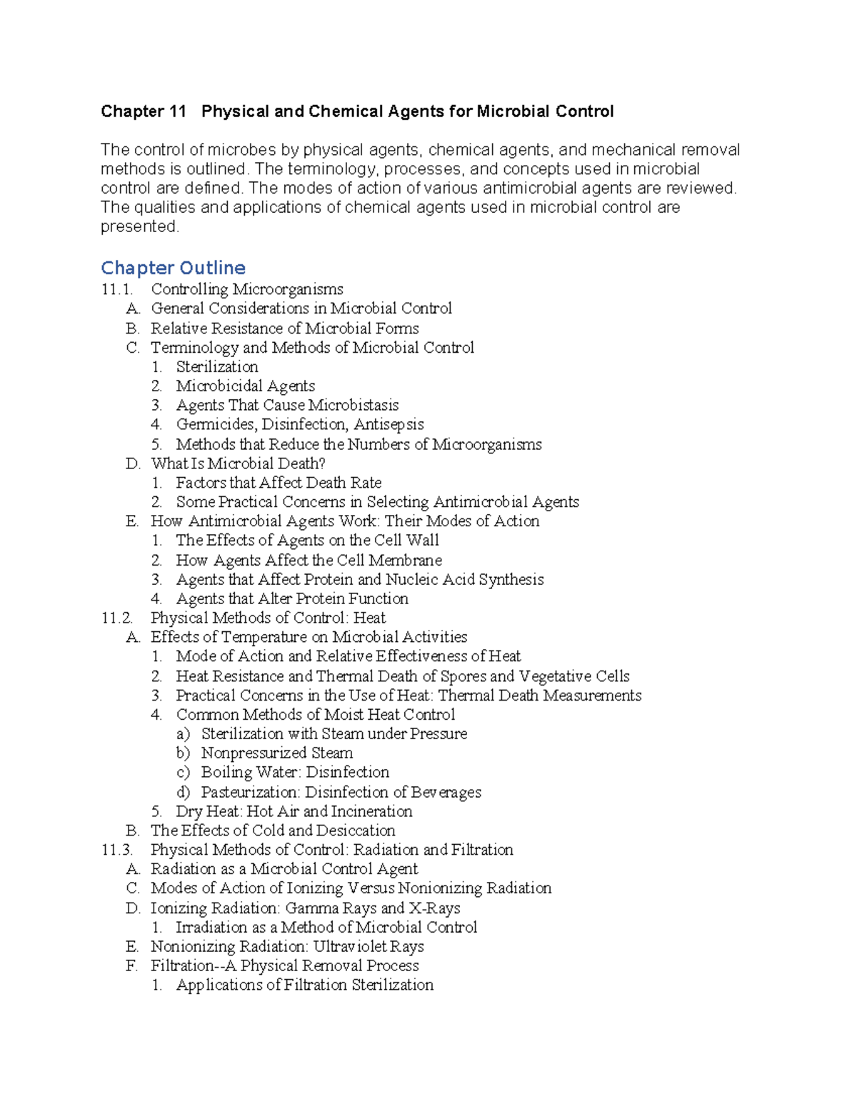 Microbial Control: Physical & Chemical Agents Overview (BIOL 101) - Studocu