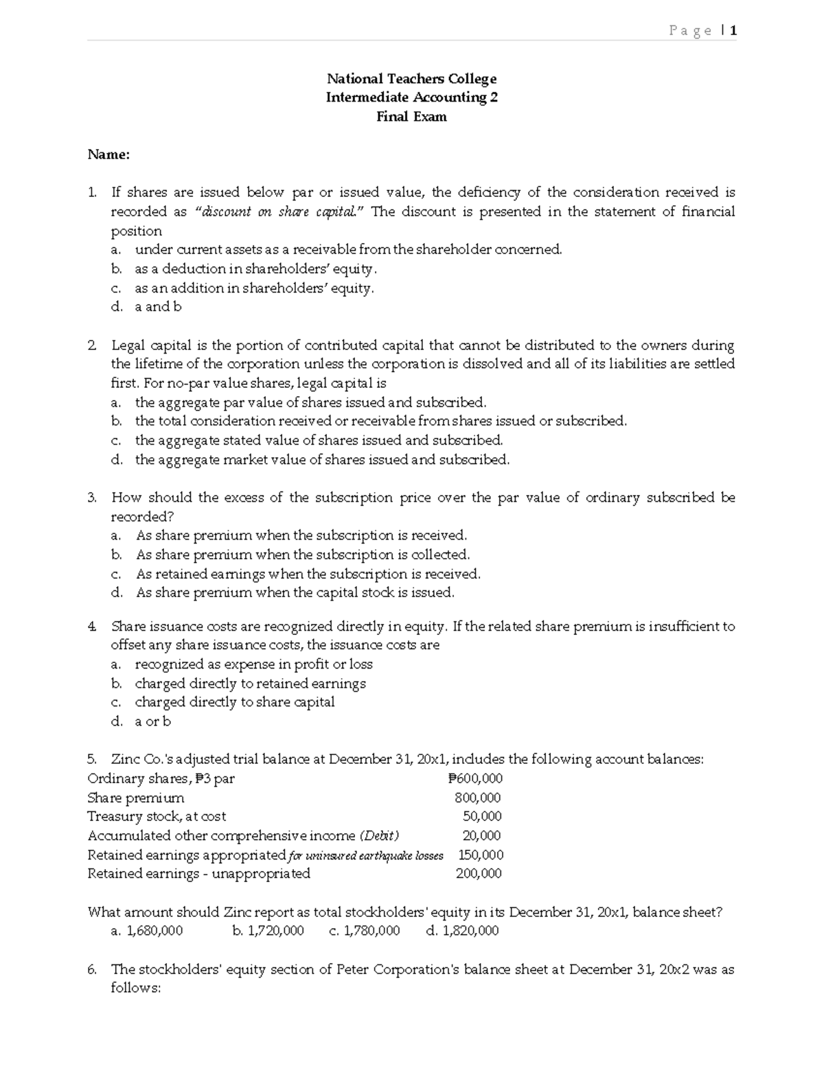 709701544 Final Exam: Intermediate Accounting 2 Study Guide - Studocu