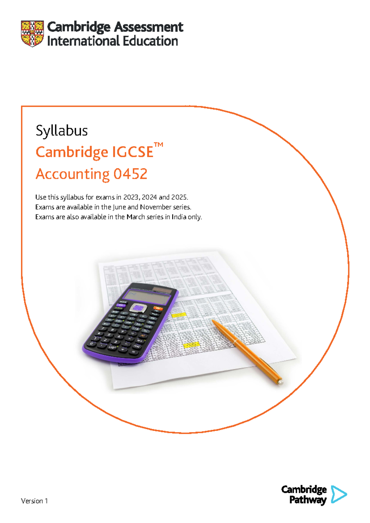 Cambridge IGCSE Accounting 0452 Syllabus Overview for 2023-2025 - Studocu