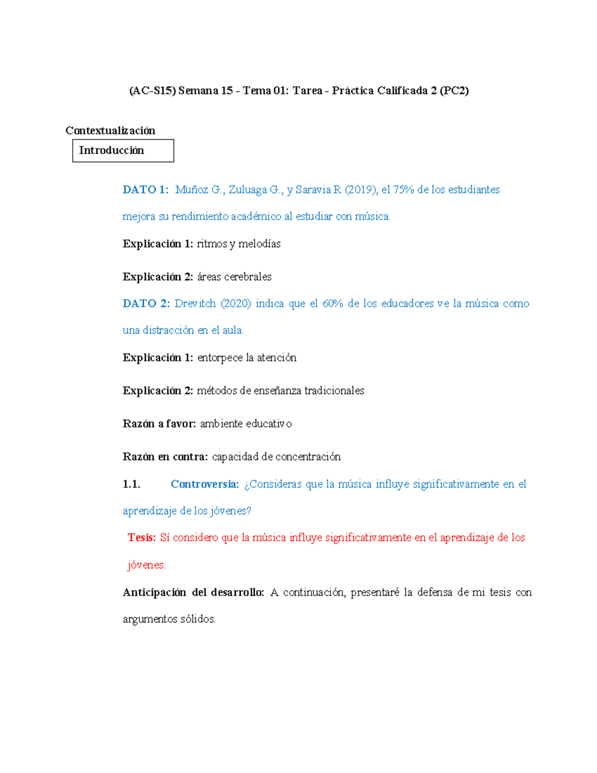(AC-S15) Práctica Calificada 2: Influencia de la Música en el ...