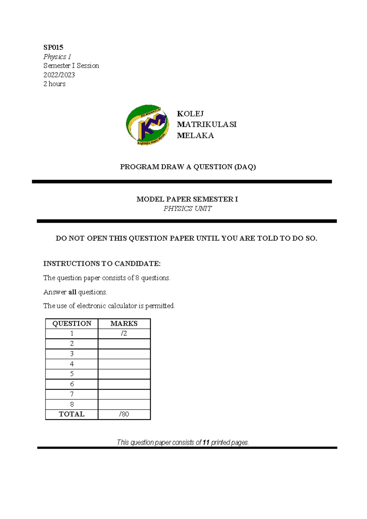 SP015 Prelab 2 - Physic - Studocu