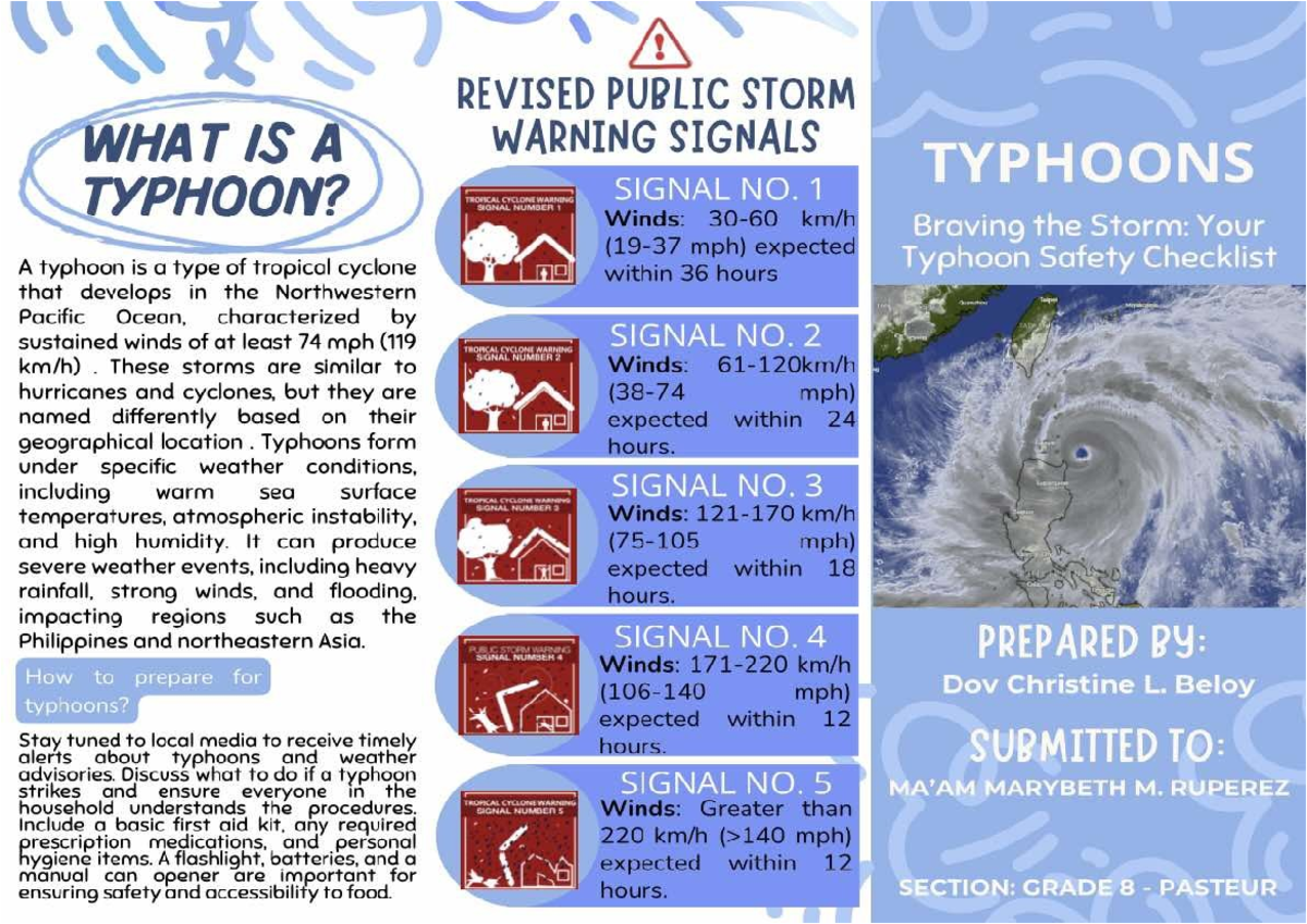 Grade 8 Lesson: Understanding Typhoon Warning Signals and Preparedness ...