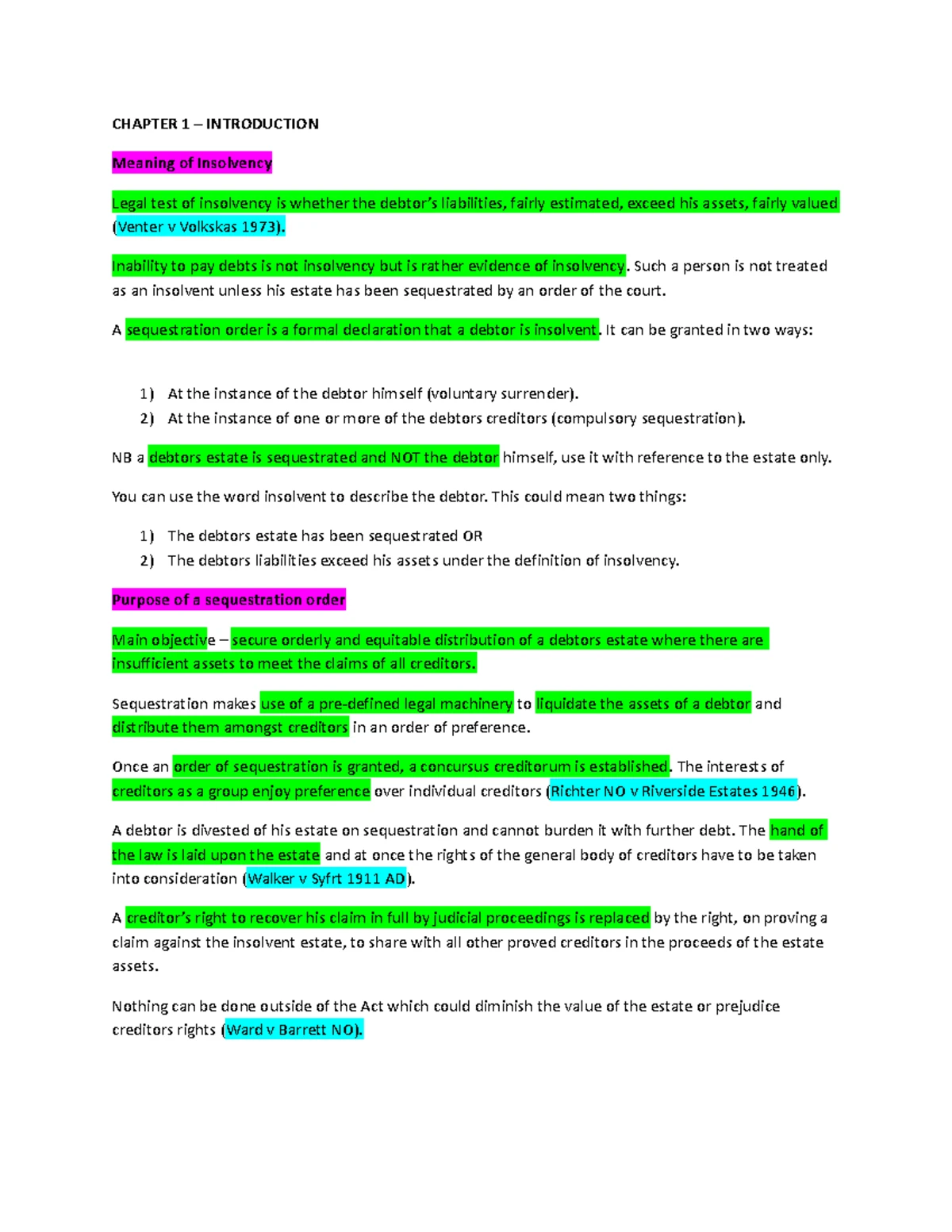 Important Provisions of the Insolvency Act: A Detailed Overview - Studocu