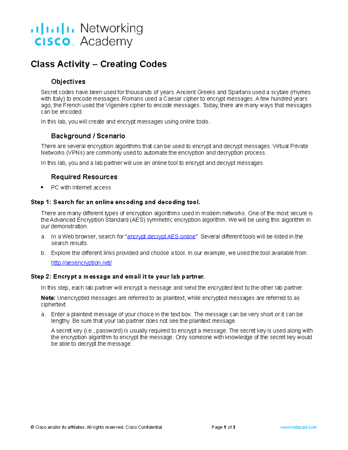 9.0.1.2 Class Activity - Creating Codes - Class Activity – Creating ...