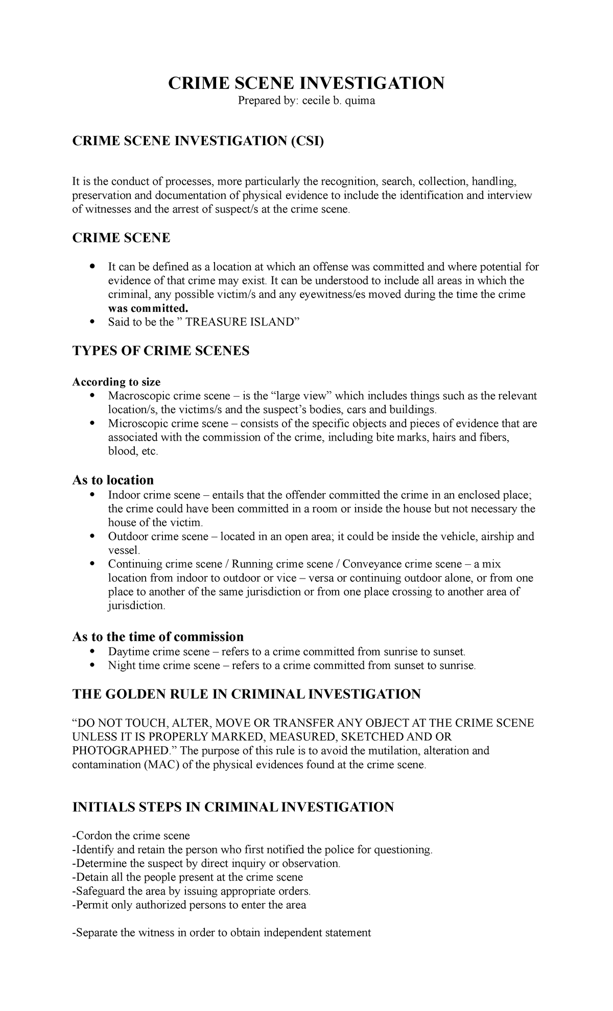 CSI 101: Comprehensive Guide to Crime Scene Investigation Processes ...