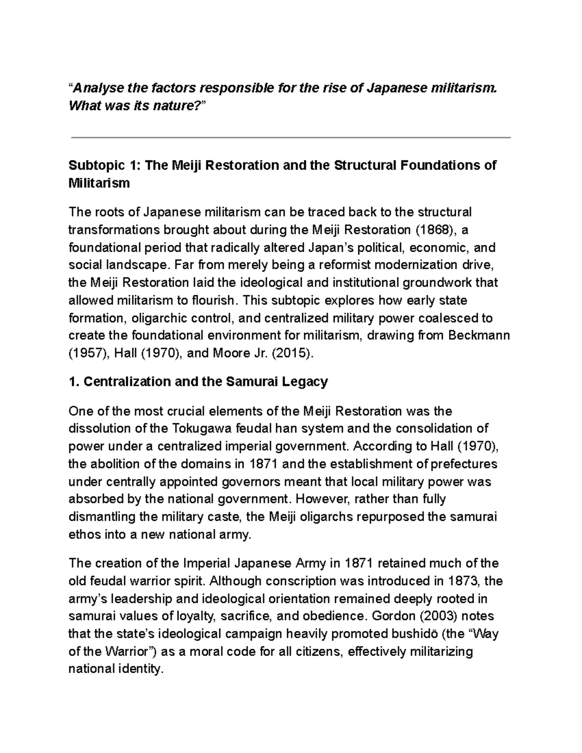 Factors Behind the Rise of Japanese Militarism: A Comprehensive Study ...