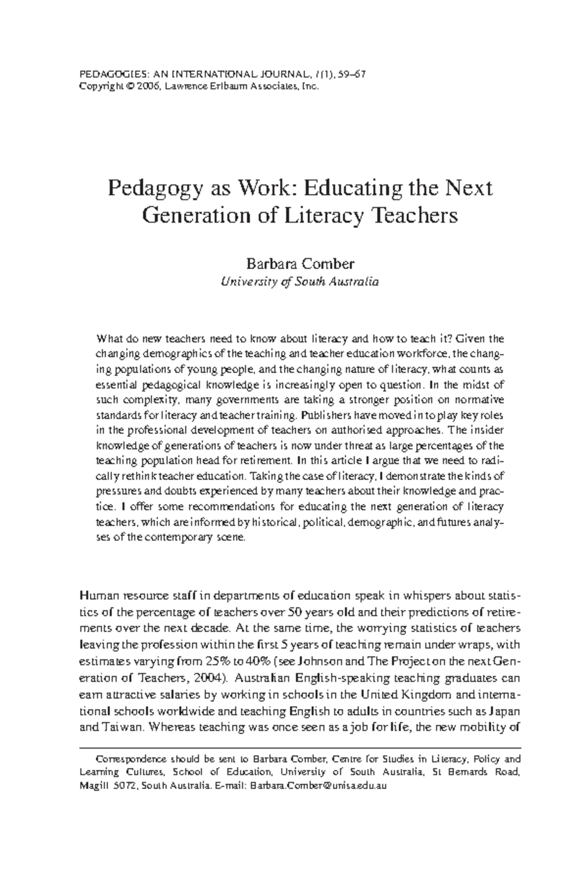 Reflections on Teaching and Learning in EDUF1020: Insights and ...