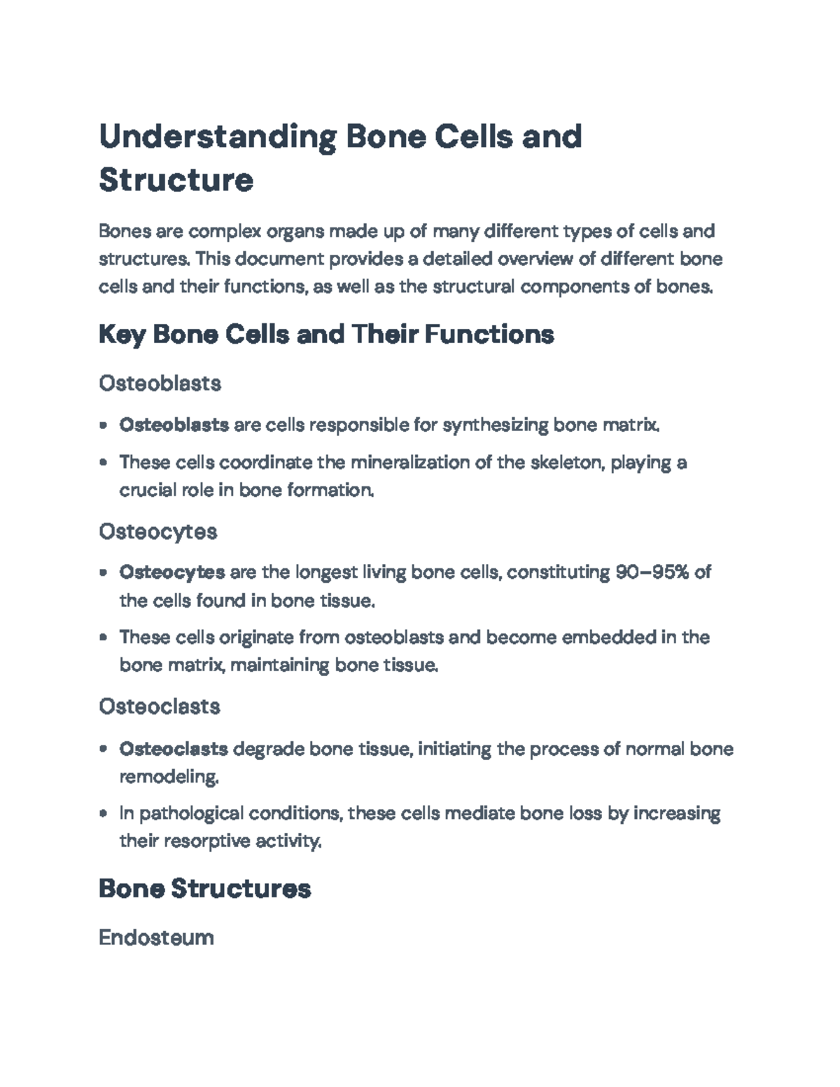 Understanding Bone Cells and Structures: Key Functions and Anatomy - Understanding Bone Cells ...