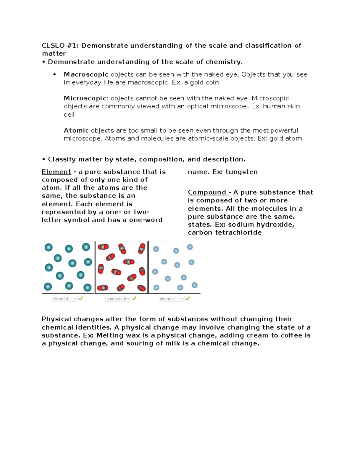CHEM final - just wrtie extensive notes - CLSLO #1: Demonstrate ...