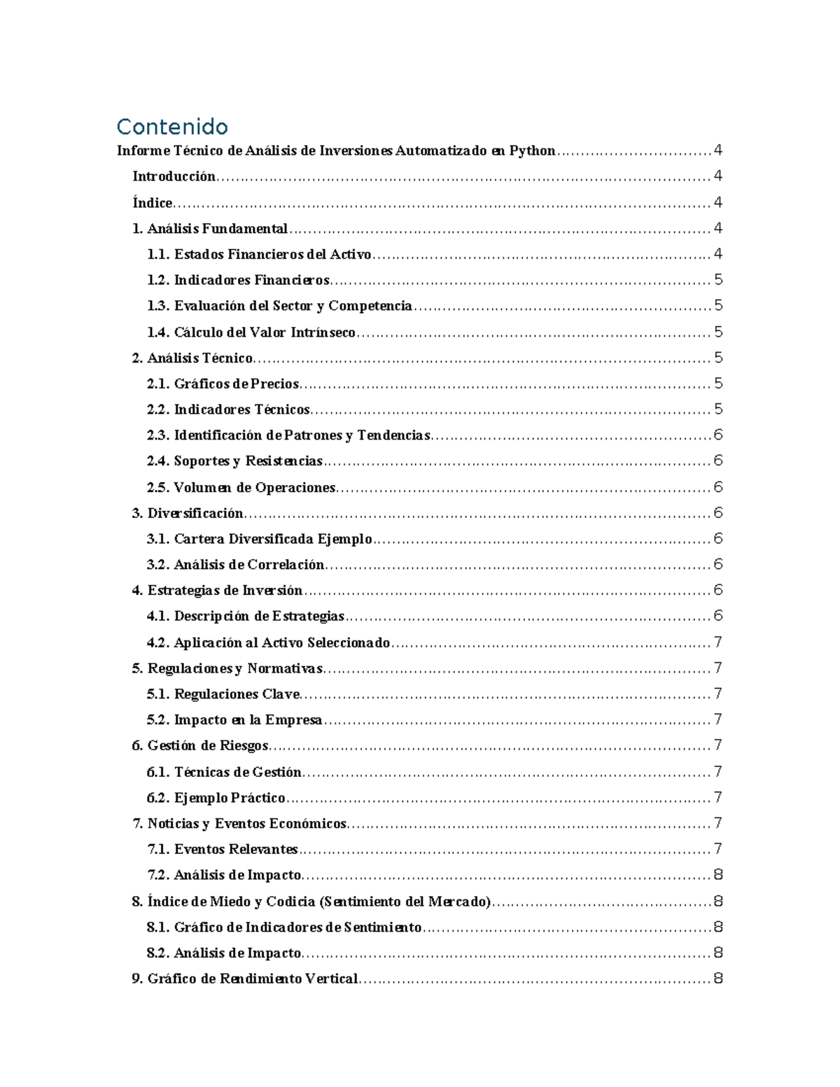 Informe Técnico: Análisis de Inversiones Automatizado en Python (Curso XYZ) - Studocu