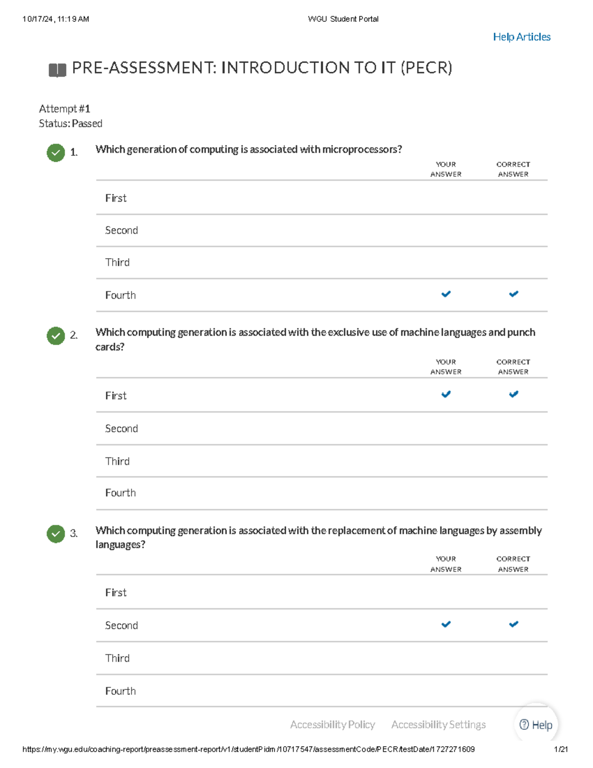 Intro to IT Pre-Assessment (PECR): Essential Questions and Answers ...