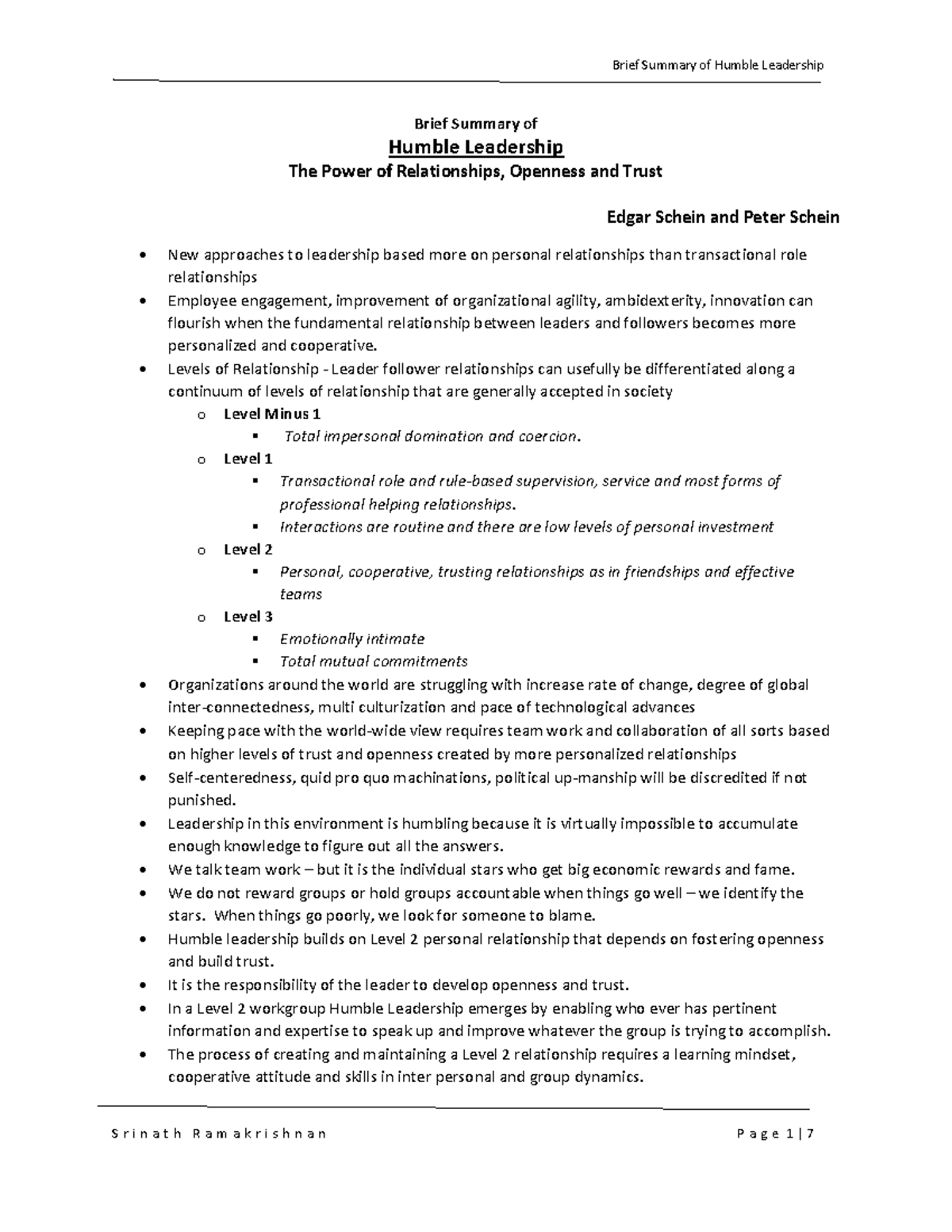 HUM 401: Understanding Humble Leadership and its Impact on ...