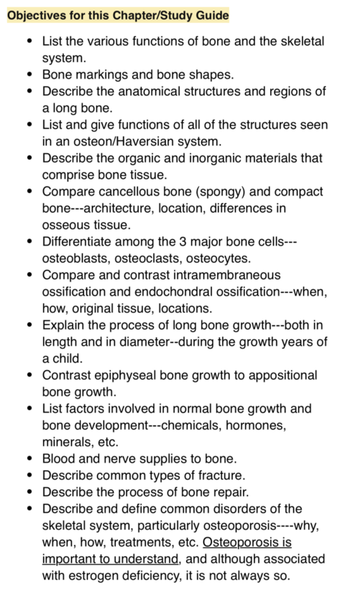 Final Exam Study Guide for PSY101: Bones and Skeletal System Overview ...