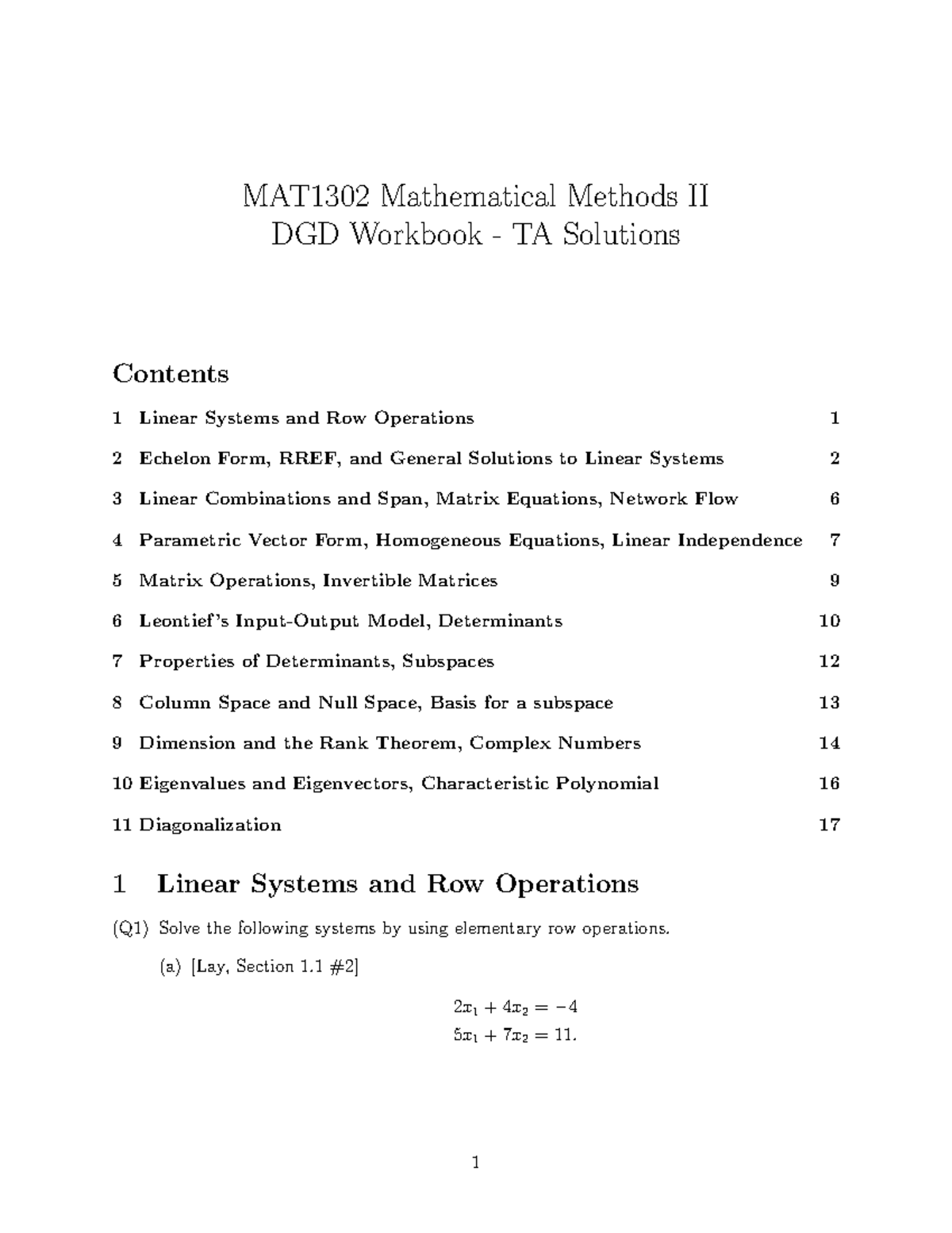 MAT1302 DGD Workbook - Solutions to Key Questions - Studocu