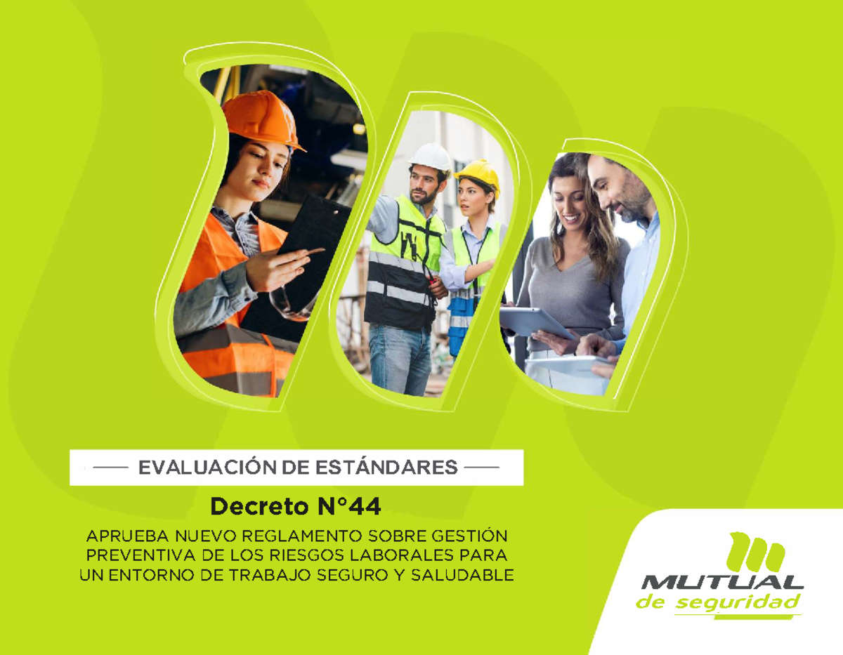 Evaluación de Estándares de Seguridad Laboral según Decreto DS 44 - Studocu