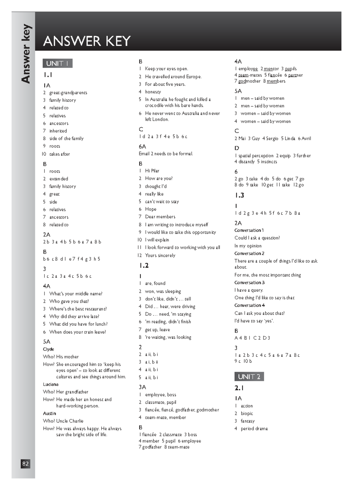 Answer Key for Speakout Intermediate Workbook (Z02A) - Studocu