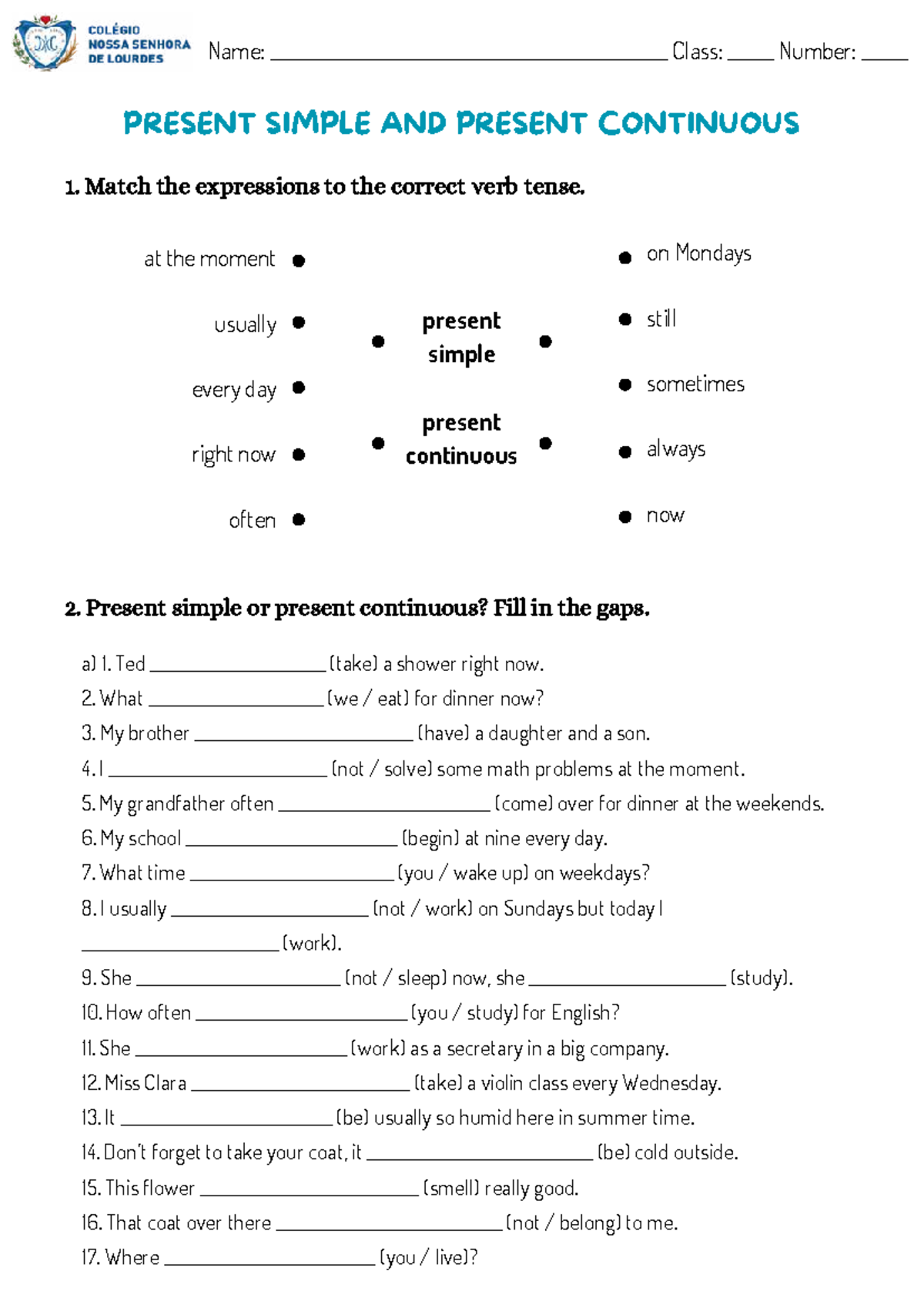 ENG101: Present Simple vs Present Continuous Exercises - Studocu