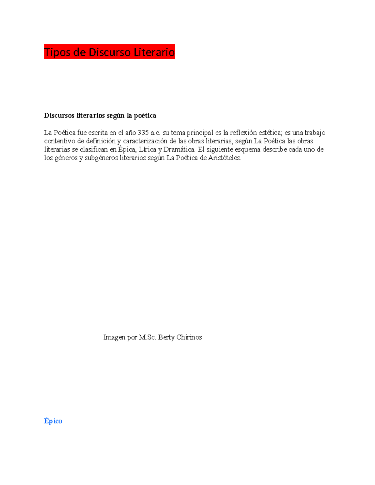 tipos de discurso literario - Tipos de Discurso Literario Discursos ...