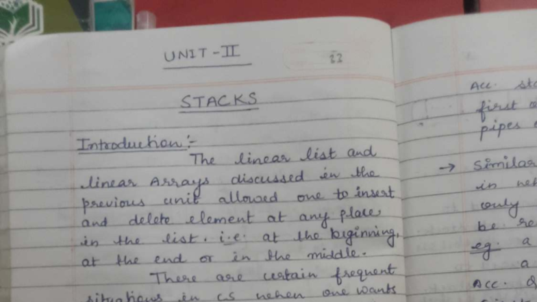 DSA UNIT 33: Understanding Stacks and Queues in Data Structures - Studocu