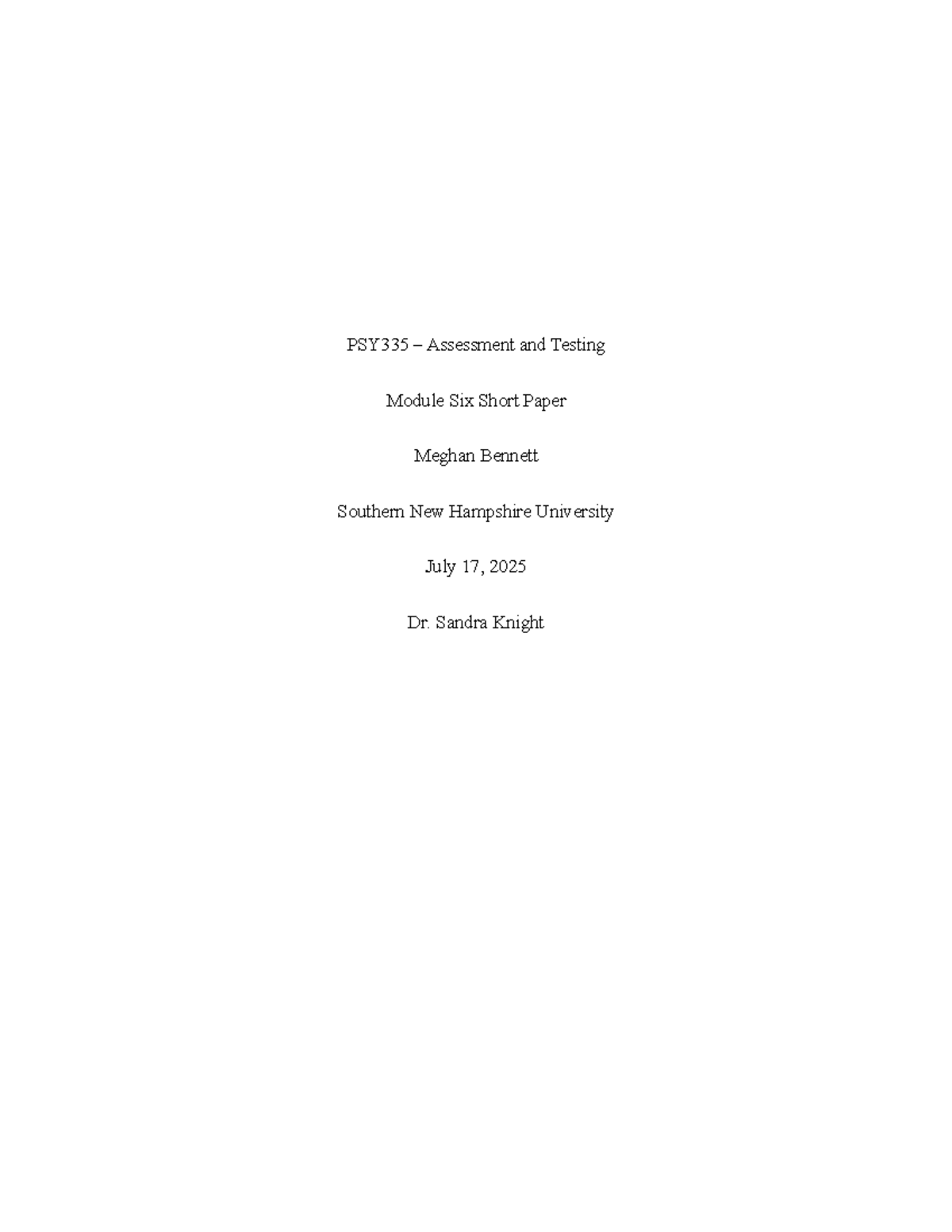 PSY335 Module 6 Short Paper: Understanding FASD and ADHD Impacts - Studocu