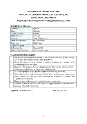 [Solved] Five principles of social work intervention Bozalek 2014 ...