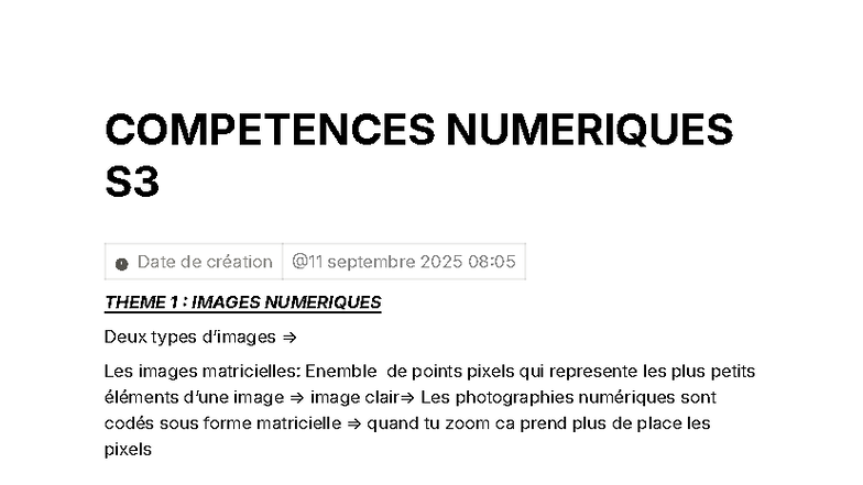 COMPETENCES NUMERIQUES S3: THÈME 1 - IMAGES NUMERIQUES - Studocu