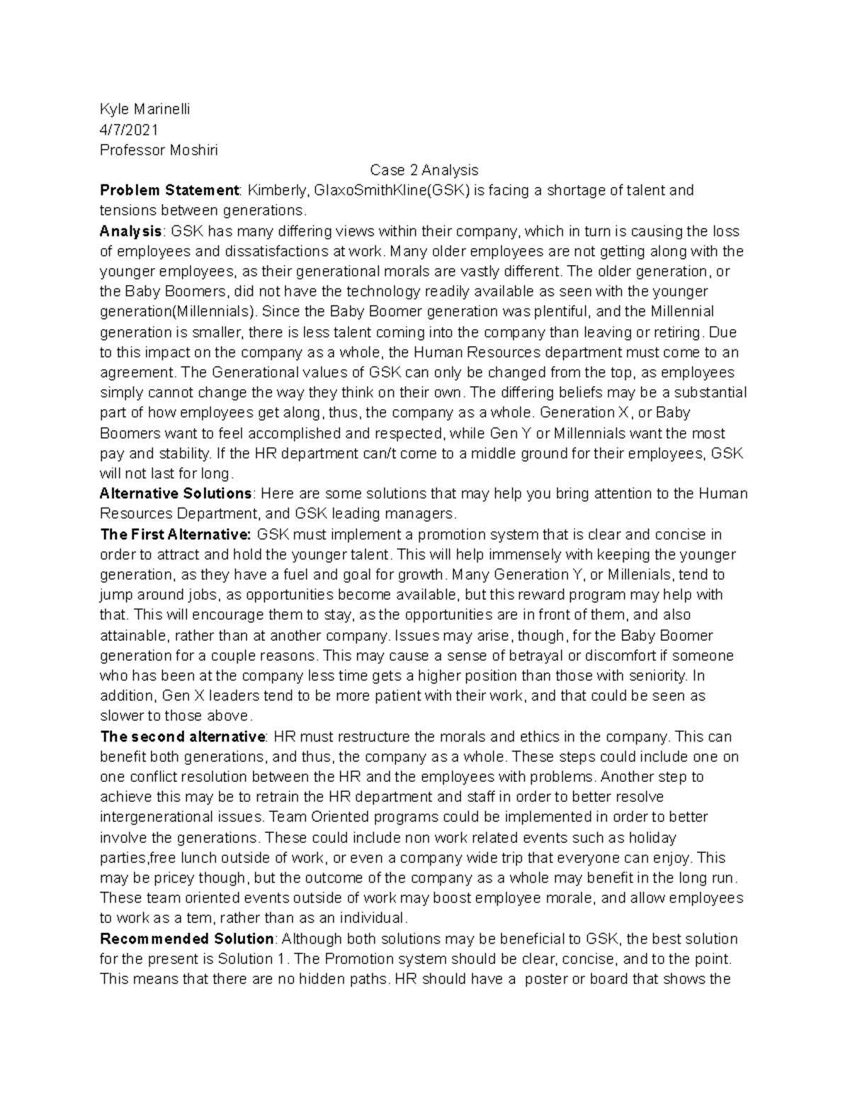 GSK Case Study: Addressing Talent Shortage and Generational Tensions ...