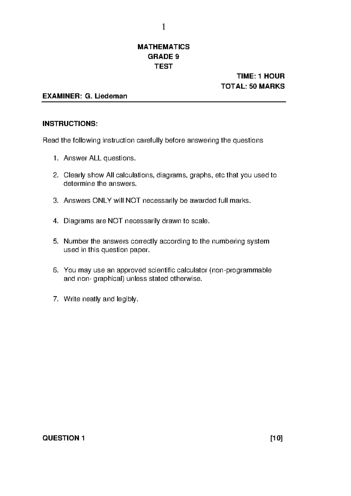 2024 Sept MATH 9 - Grade 9 Math Test Revision Guide - Studocu
