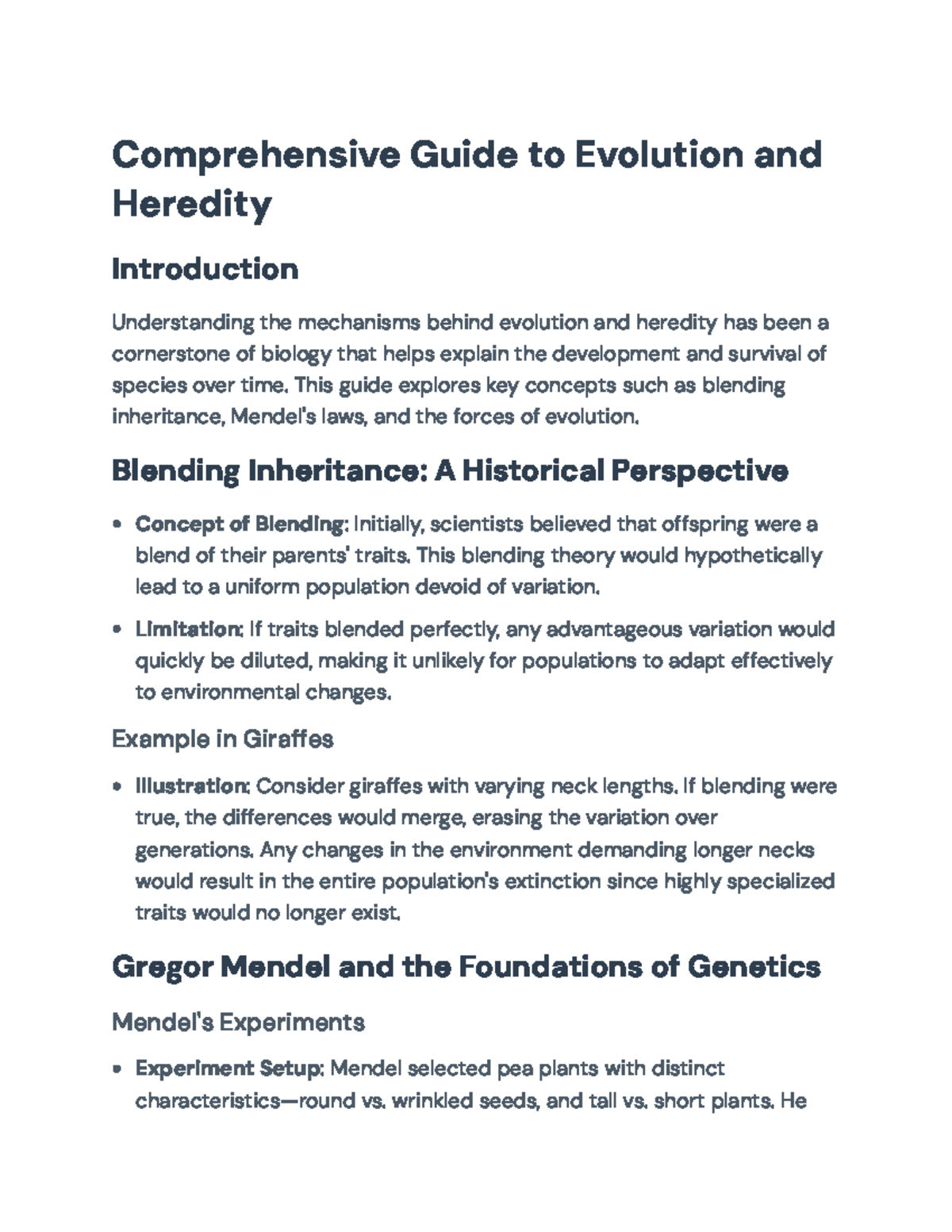 Comprehensive Guide to Evolution and Heredity (BIO101) - Comprehensive ...
