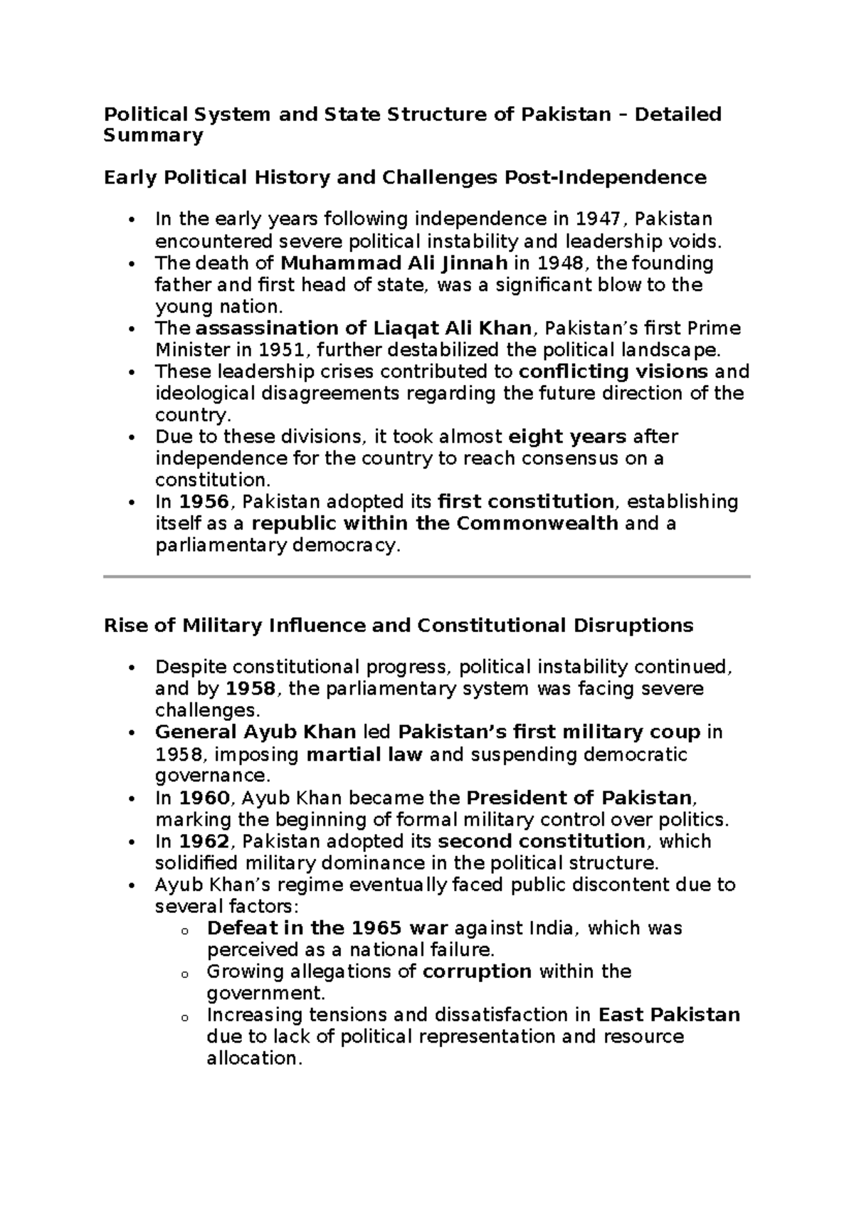 Week 5 - Detailed analysis and pakistan state ans society lecture notes ...