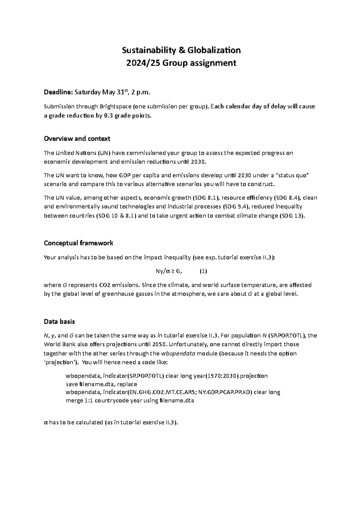 Sustainability & Globalization Group Assignment (SGA 2025) - Studeersnel