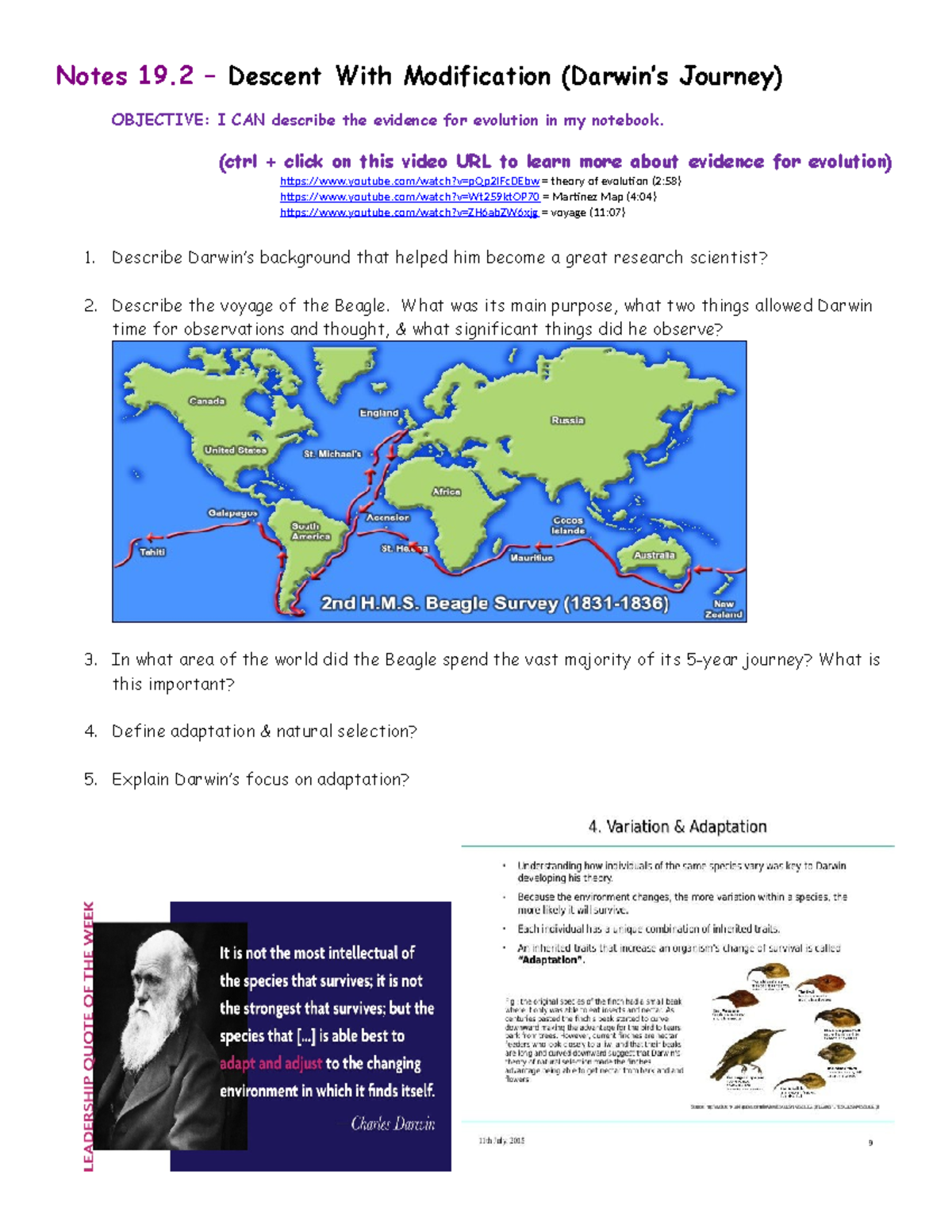 Notes 19.2: Descent With Modification & Evidence for Evolution - Studocu