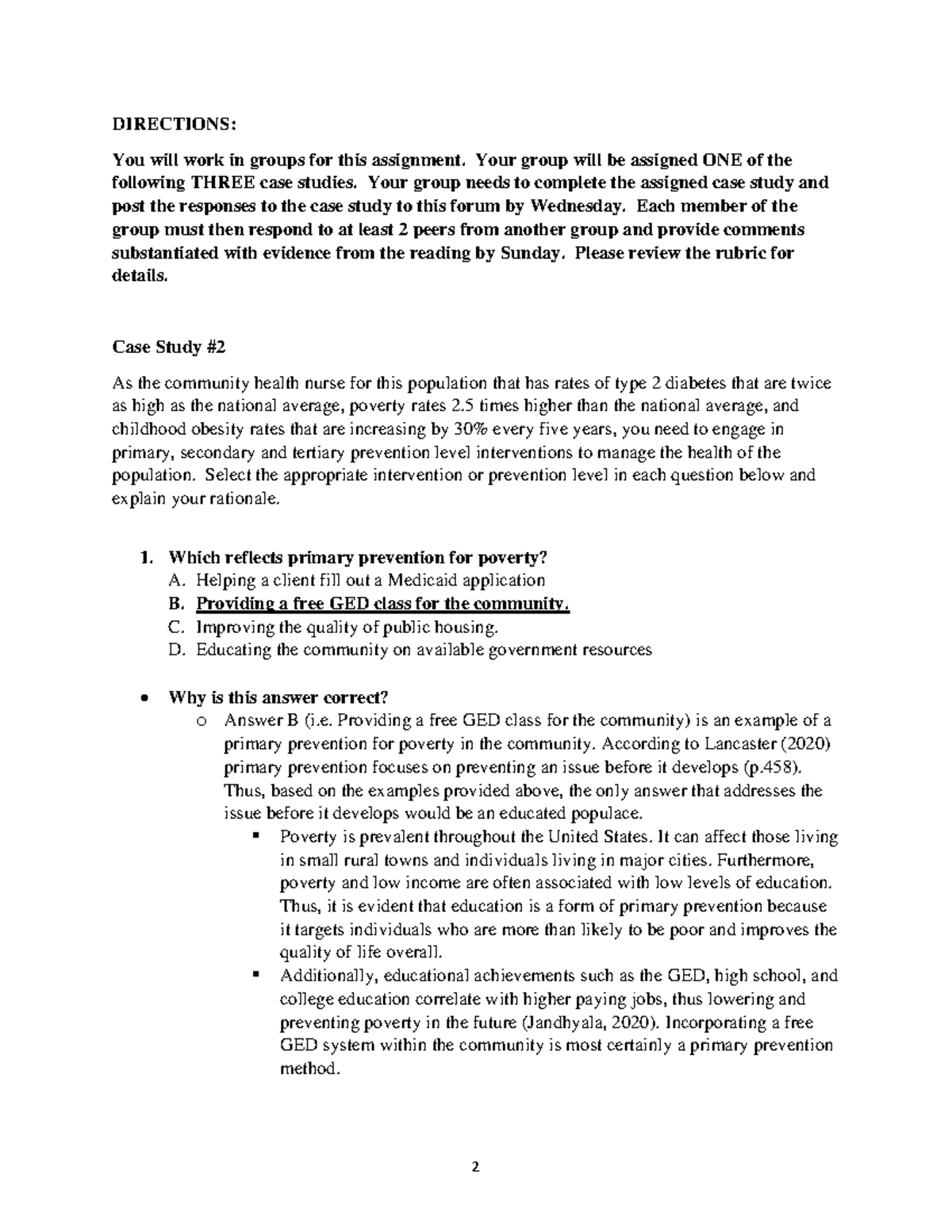 Community-Assignment Case Study-Healthy People 2030 - DIRECTIONS: You ...
