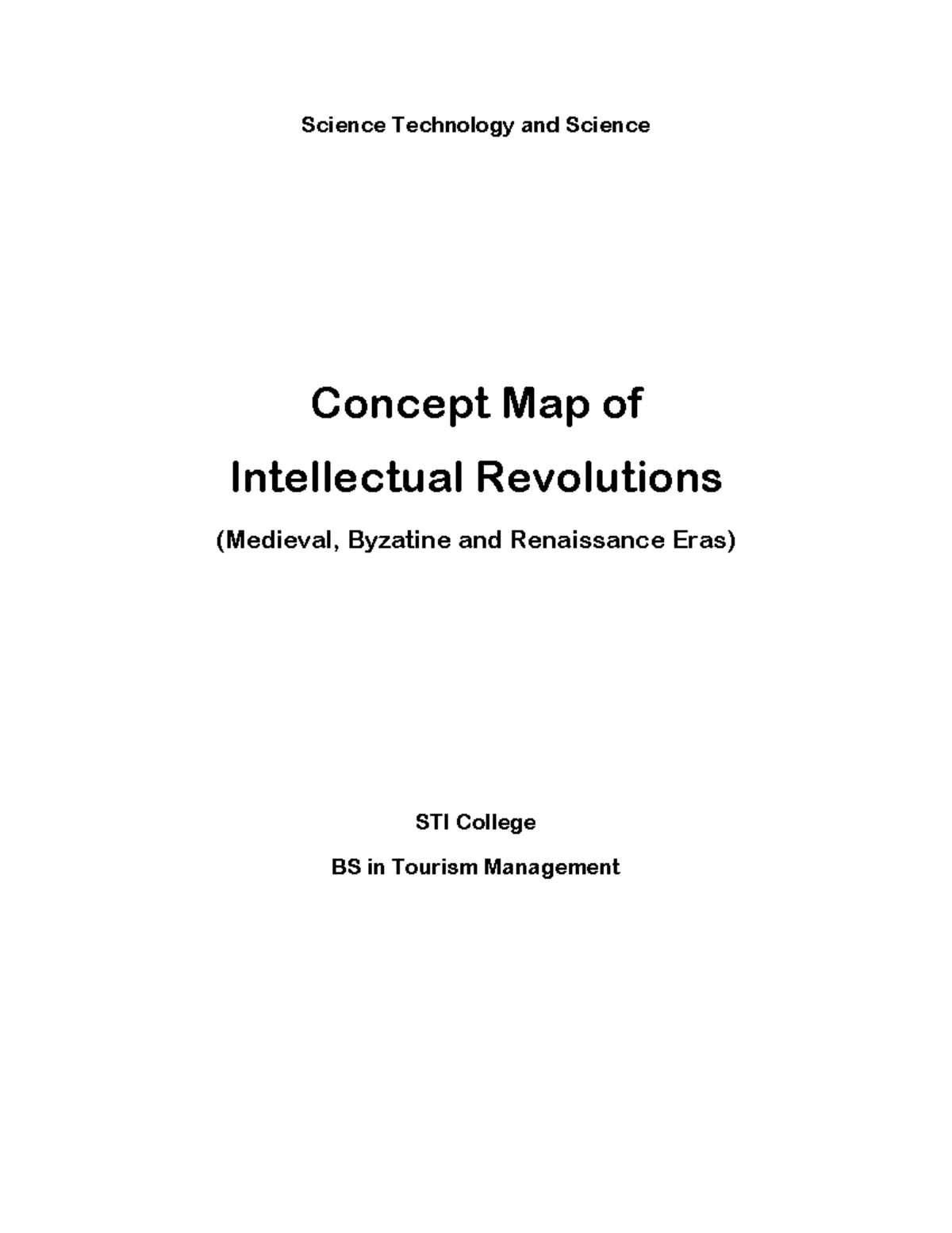 Concept Map of Intellectual Revolutions (STS) - From Medieval to ...