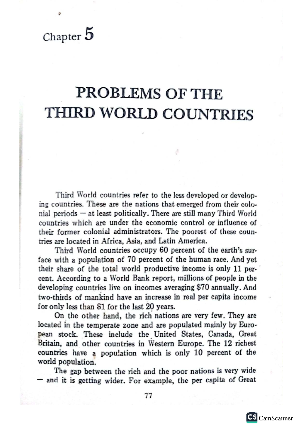 Chapter 5: Problems of the Third World Countries - Economic Challenges ...