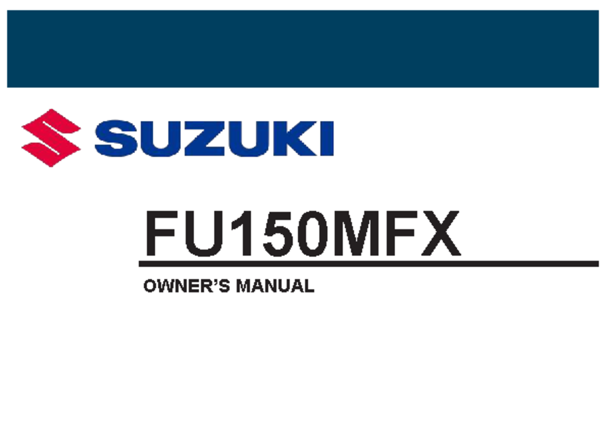FU150MFX Motorcycle Manual: Safety & Maintenance Guide - Studocu