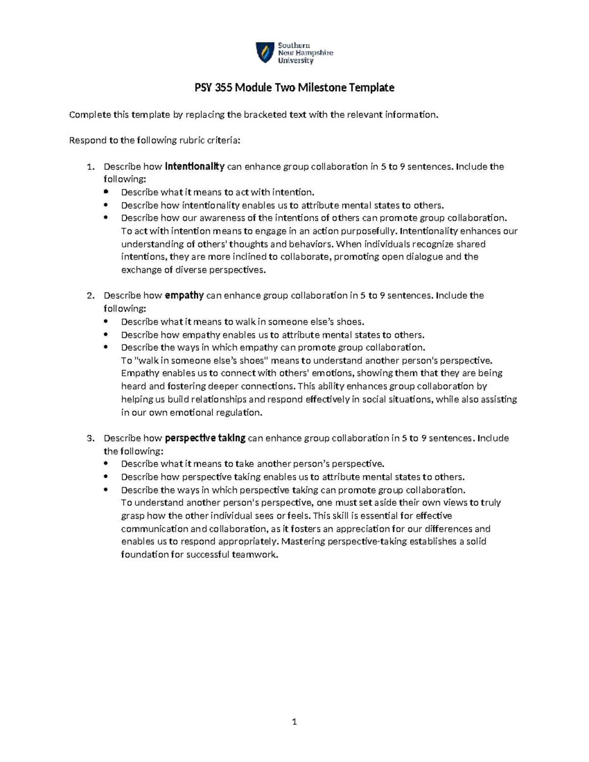 PSY 355 Module Two Milestone Template - PSY 355 Module Two Milestone ...