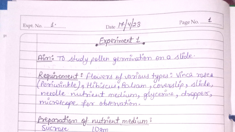 Biology Experiment 1 - Class 12 - 19-Apr-2023 - Studocu