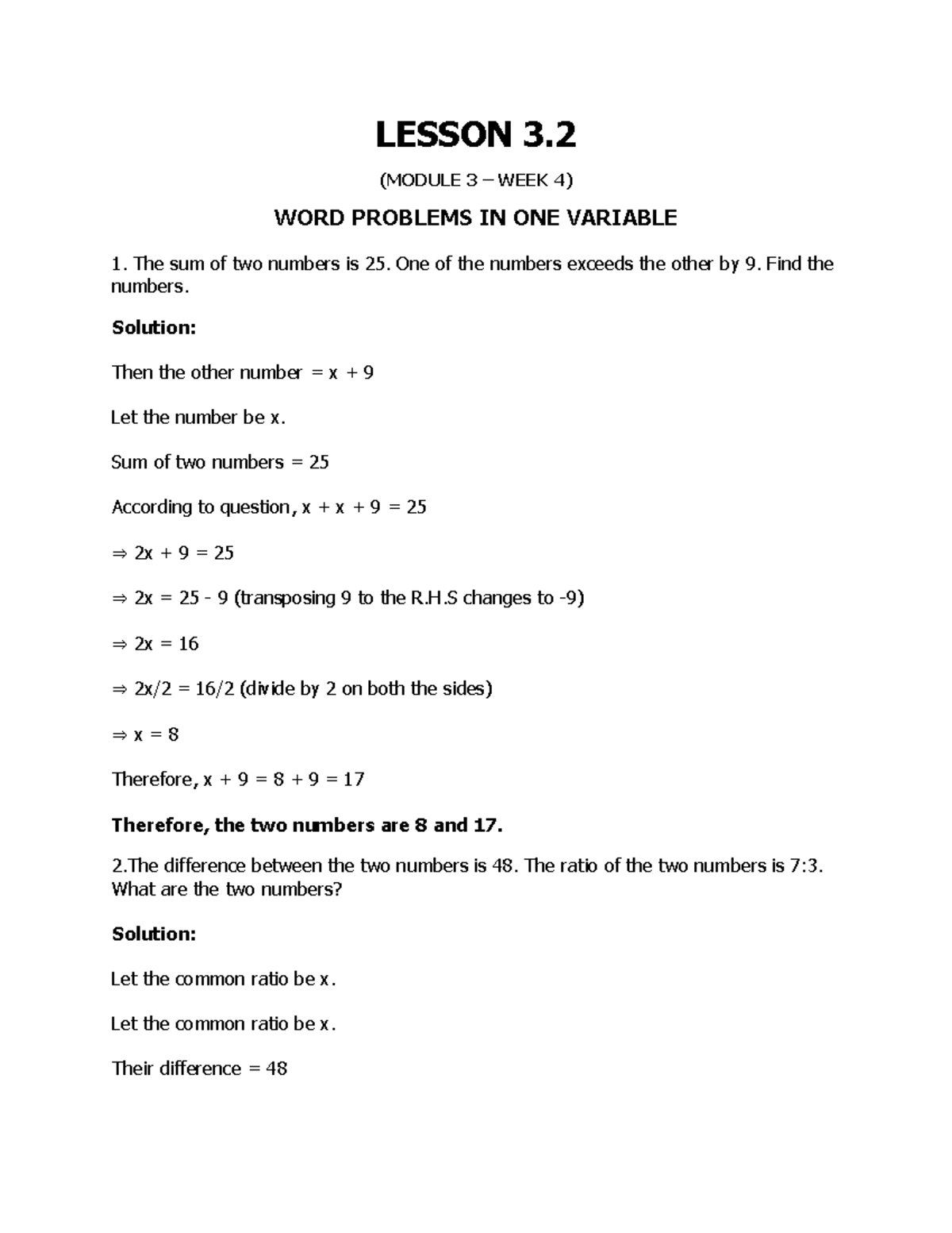 Module 1.3 GE 3 (WEEK 3) - Lecture Notes - LESSON 3. (MODULE 3 – WEEK 4 ...