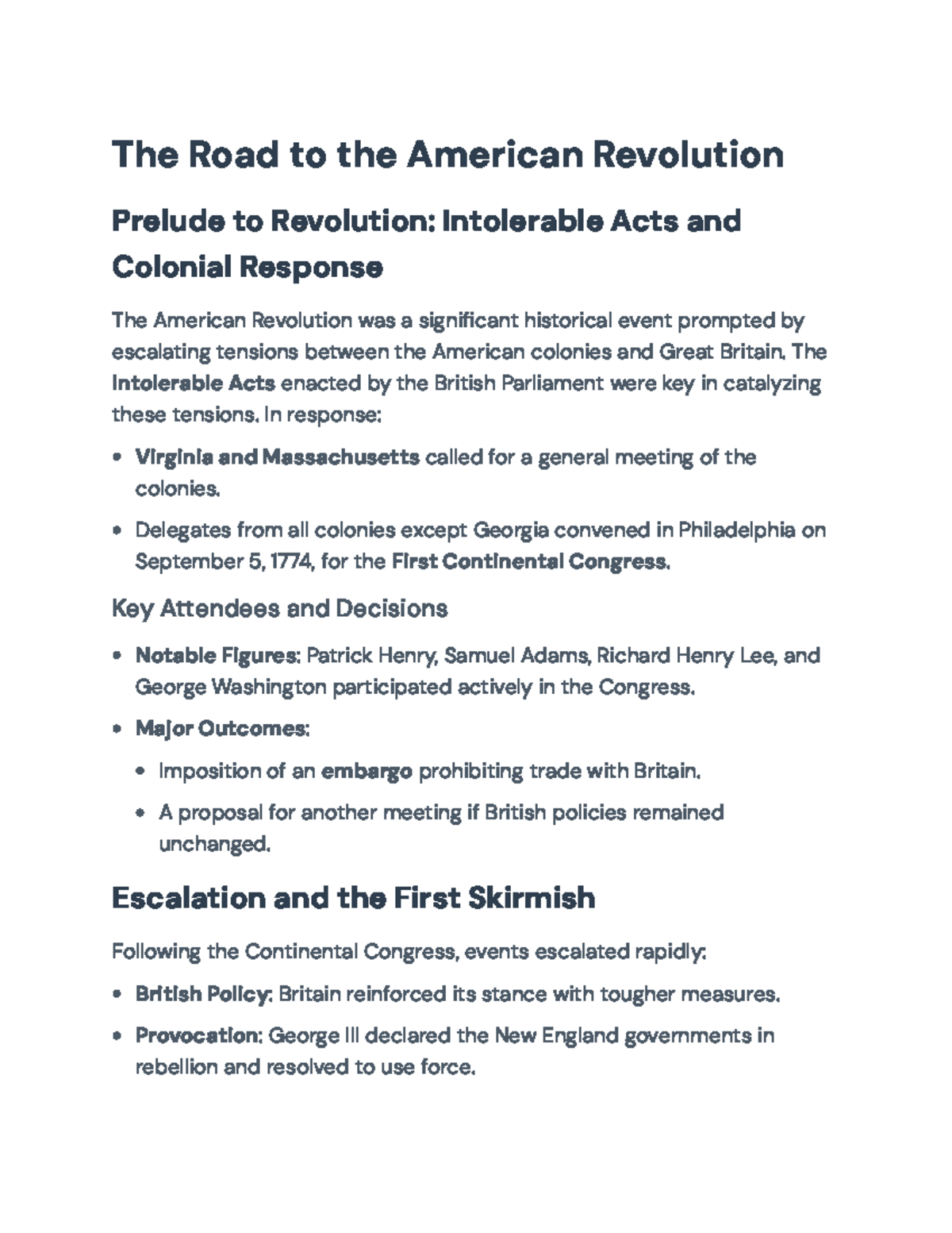 The Road to the American Revolution: Prelude and Key Events - The Road ...