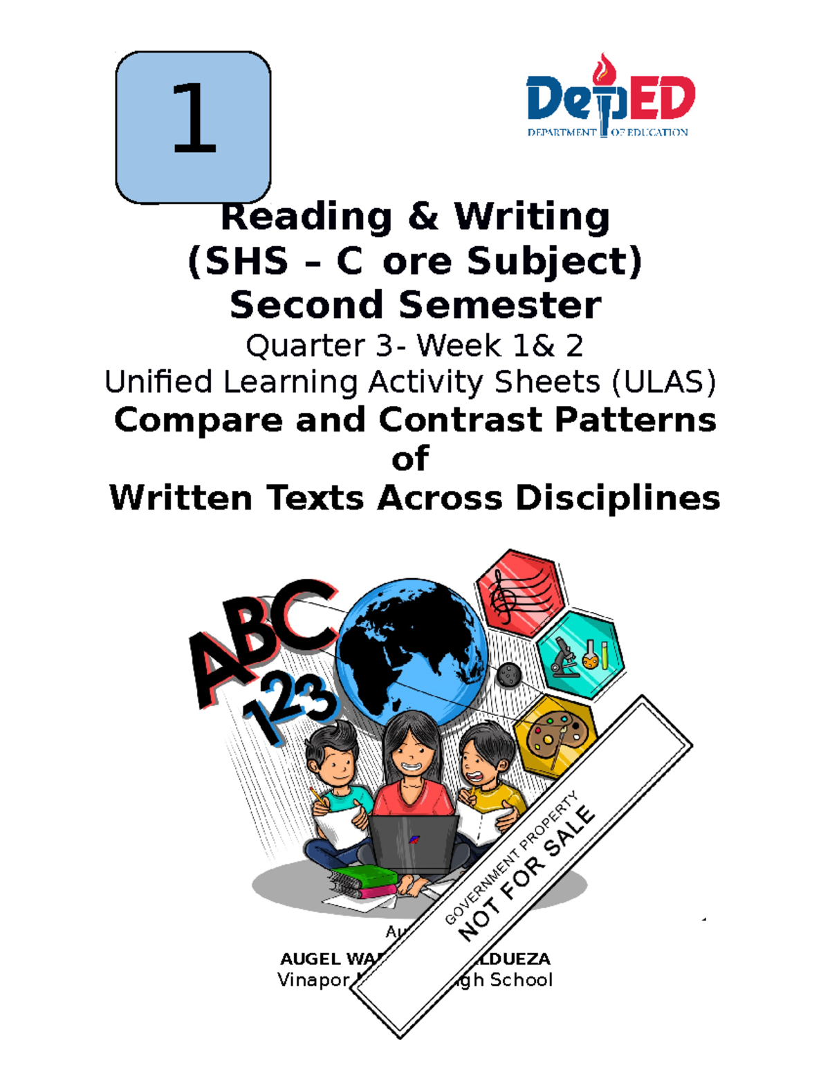 SHS G11 Reading AND Writing Q3 WEEK 1 2 V1 - Reading & Writing (SHS – C ...