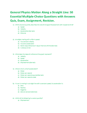 Mastering Vectors in Physics 50 Essential Multiple Choice Questions with Answers Quiz, Exams ...