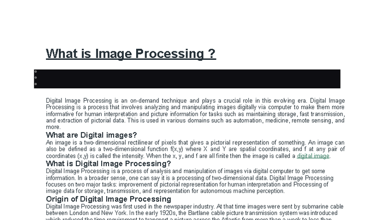 Unit-1 Full Notes on Digital Image Processing (DIP) - Studocu