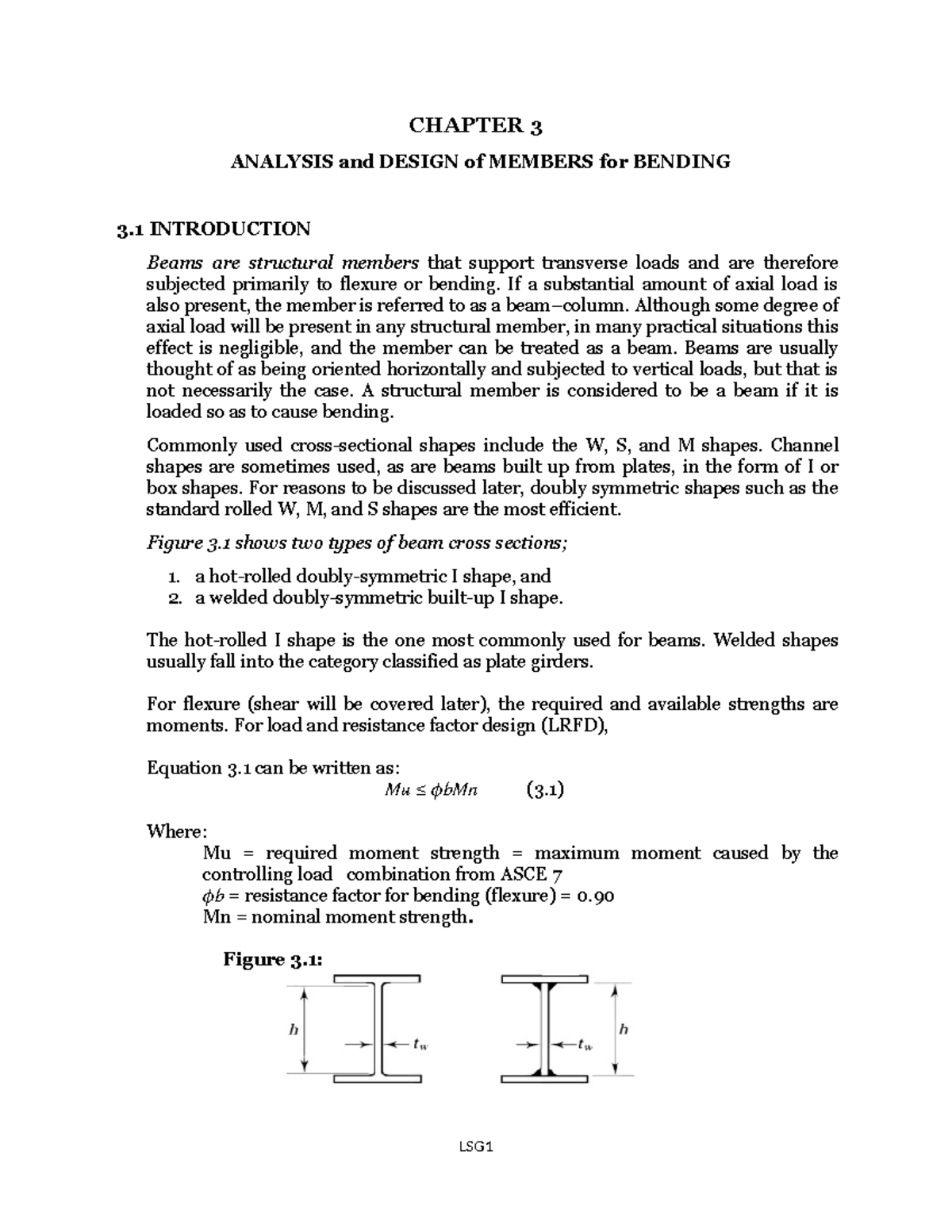Design of Steel Beams: Bending Analysis and Moment Strength Study - Studocu