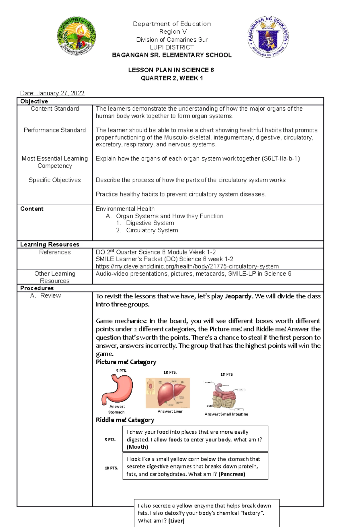 DLP Grade 10: Geometric Sequence Lesson Plan and Activities - Studocu