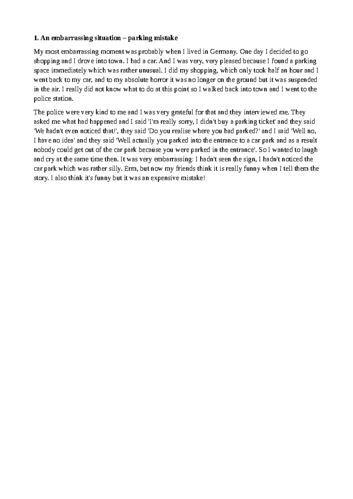 An Embarrassing Situation transcript - An embarrassing situation ...