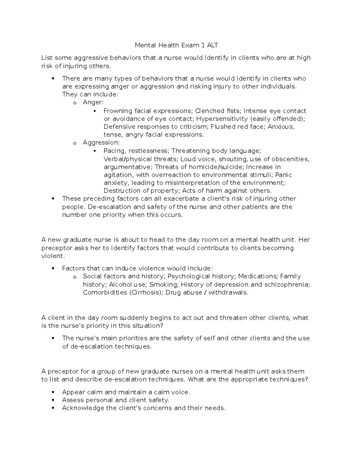 Mental Health Nursing Ethics & Crisis Management Guidelines (NUR 314 ...