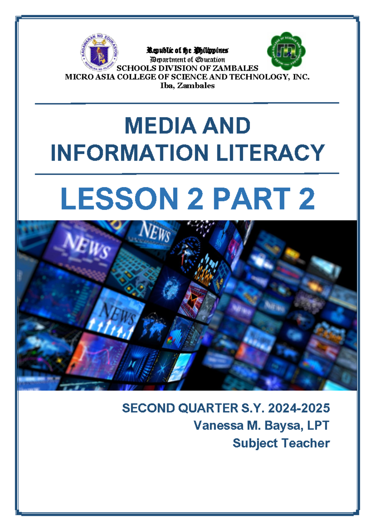 MIL-Q2-Lesson 3 - Media and Information Literacy 12 - Lesson 2: Part 2 ...